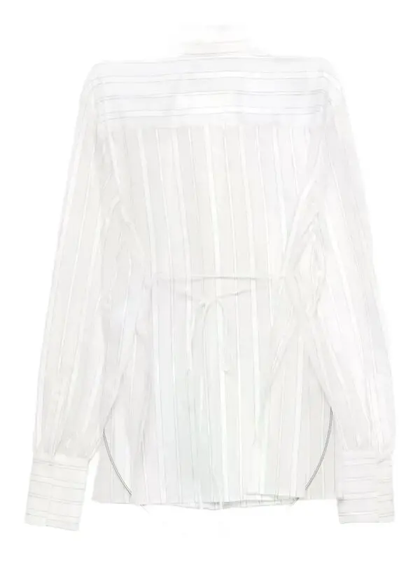 SEMICOUTURE Striped Tie-back Shirt - White