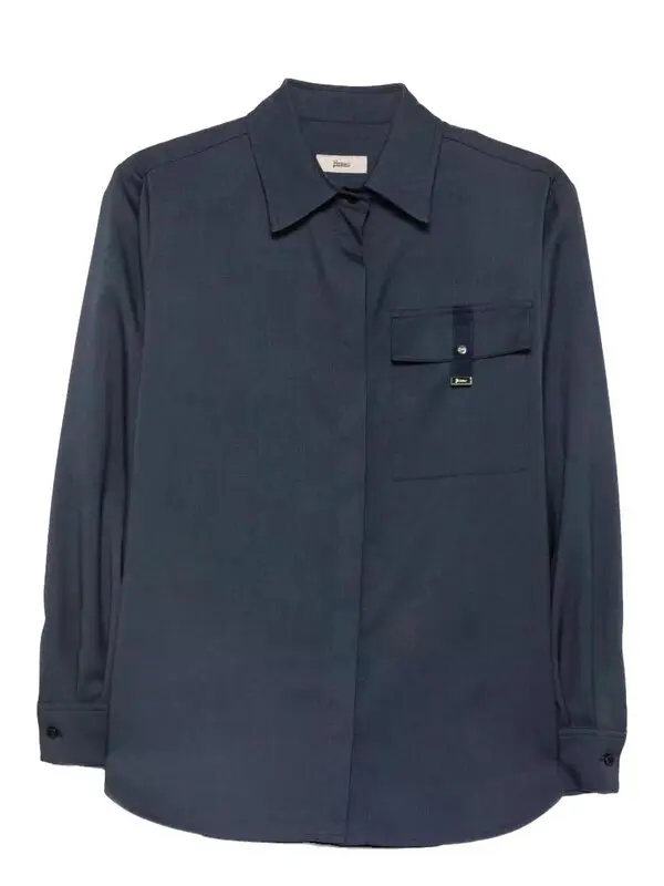 Herno Chest-pocket Long-sleeve Shirt - Blue