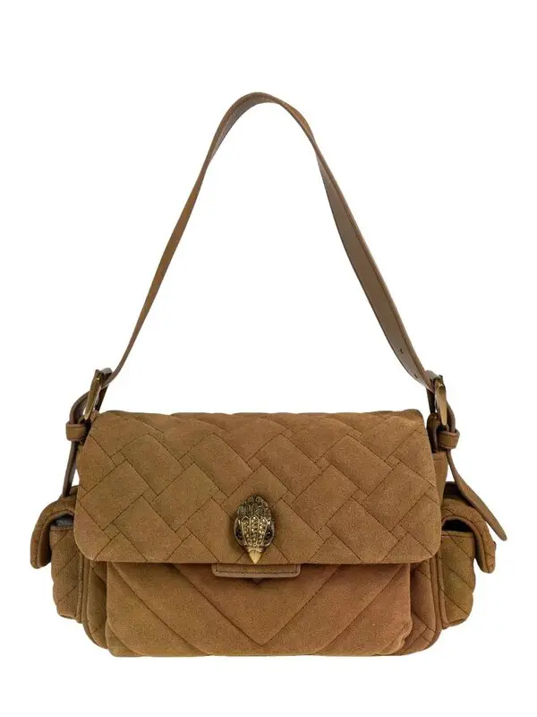 Kurt Geiger Kensington Quilted Suede Shoulder Bag - Brown