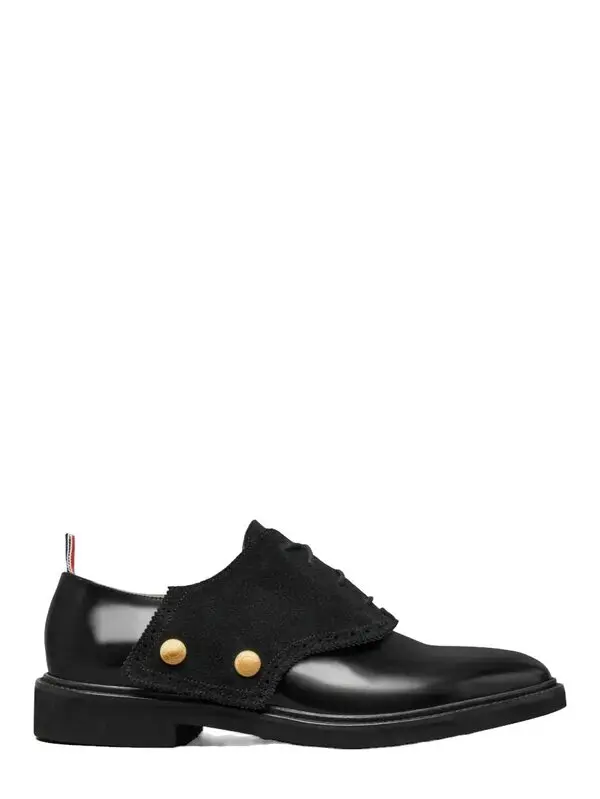 Thom Browne Suede-panneled Derby Shoes - Black