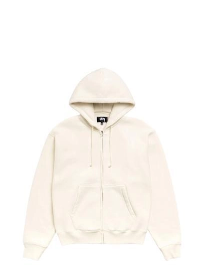 StÜssy Cursive Applique Zip Hoodie - Natural