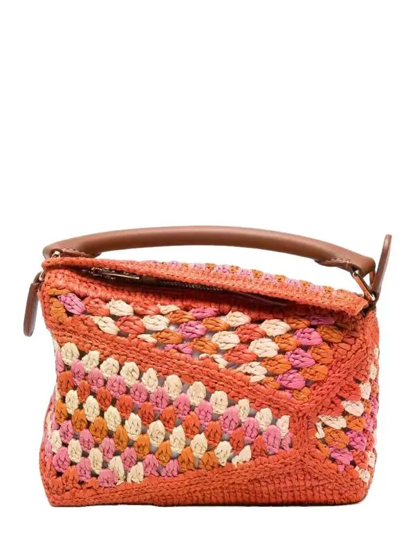 Loewe X Paula's Ibiza Puzzle Woven Clutch Bag - Orange