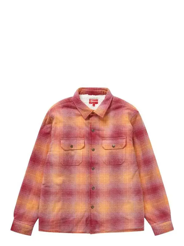 Supreme Shearling Lined Flannel Shirt - Orange