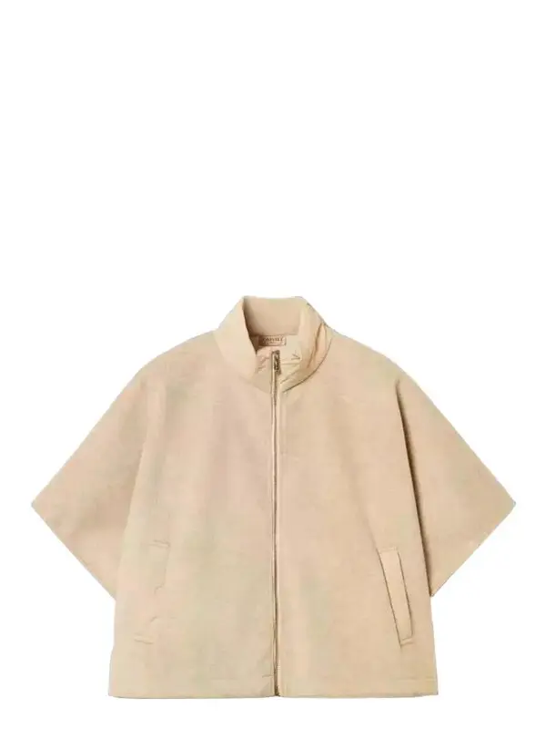 TWINSET Zip-up Mock Neck Poncho - Neutrals