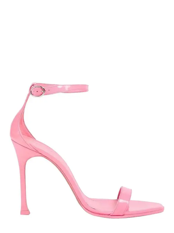 Amina Muaddi Kim Patent Leather Stiletto Sandals - Pink