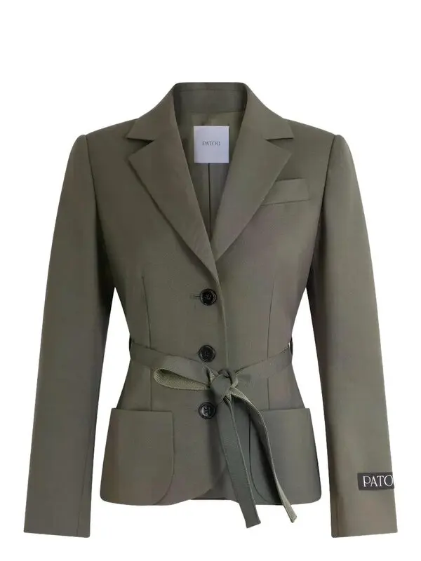 PATOU Belted Single-breasted Blazer - Green