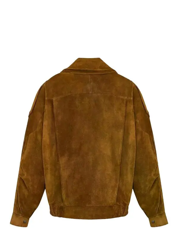 Saint Laurent Split Leather Bomber Jacket - Brown