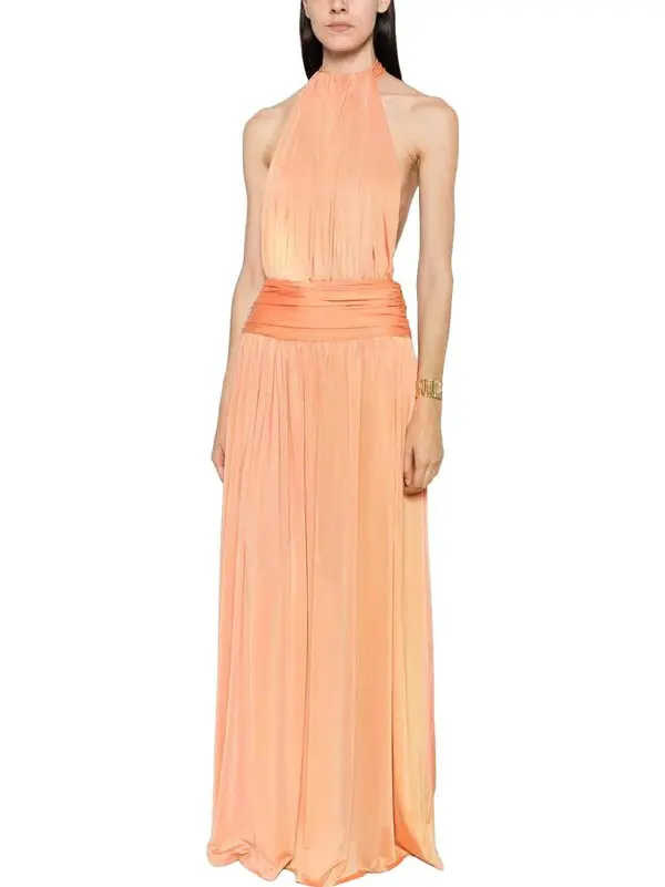 Arcina Ori Santina Halterneck Maxi Dress - Orange