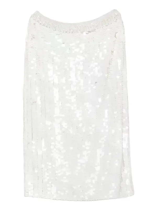P.a.r.o.s.h Embellished Midi Skirt - White
