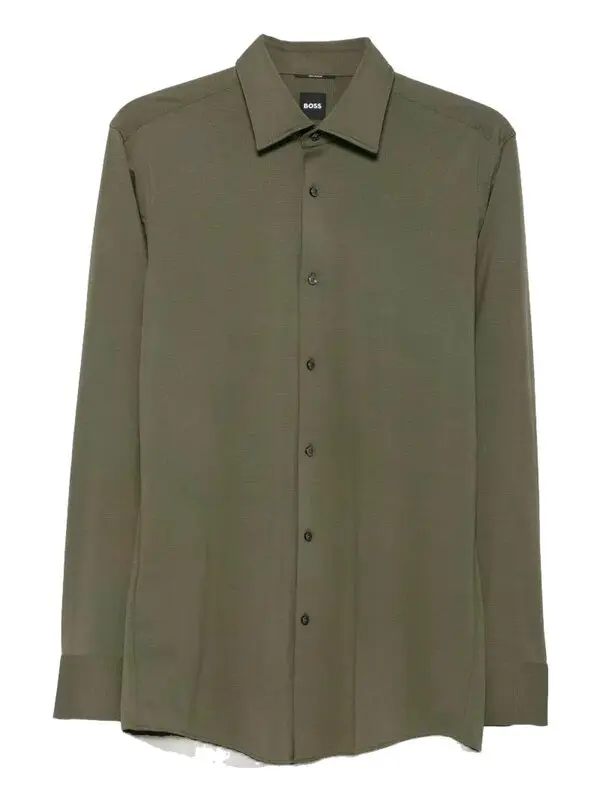 BOSS Long-sleeve Button-down Shirt - Green