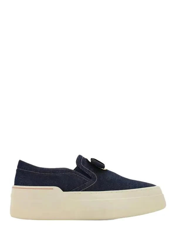 FERRAGAMO Vara Plate Platform Slip-on Shoes - Blue