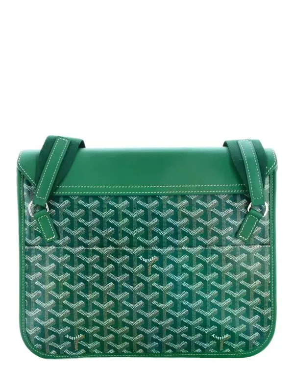 Goyard Coursier Messenger Bag In Coated Canvas And Leather - Green