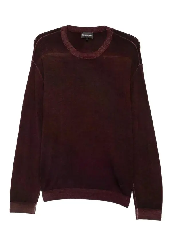 Emporio Armani Crew Neck Virgin Wool Sweater - Purple