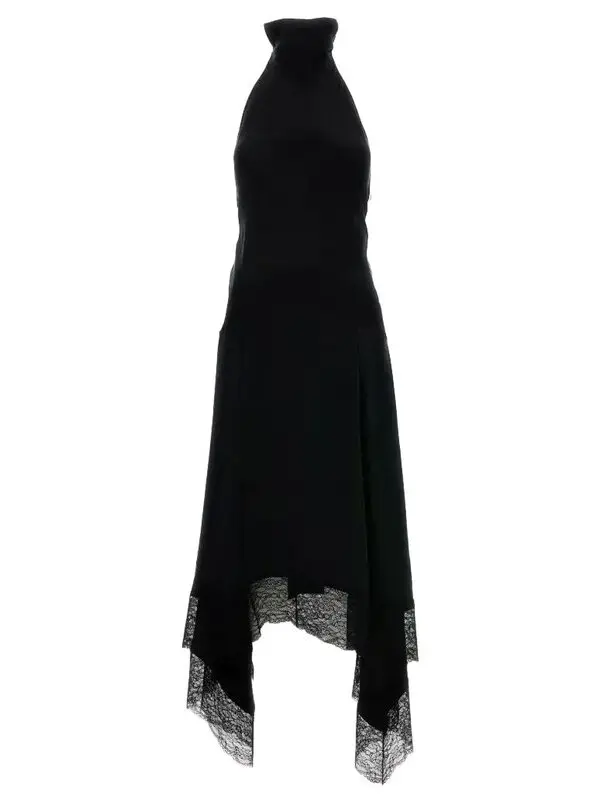 Andamane Lace-trim Halterneck Dress - Black