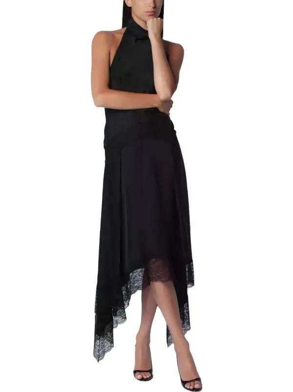 Andamane Tish Lace-trim Handkerchief-hem Maxi Dress - Black