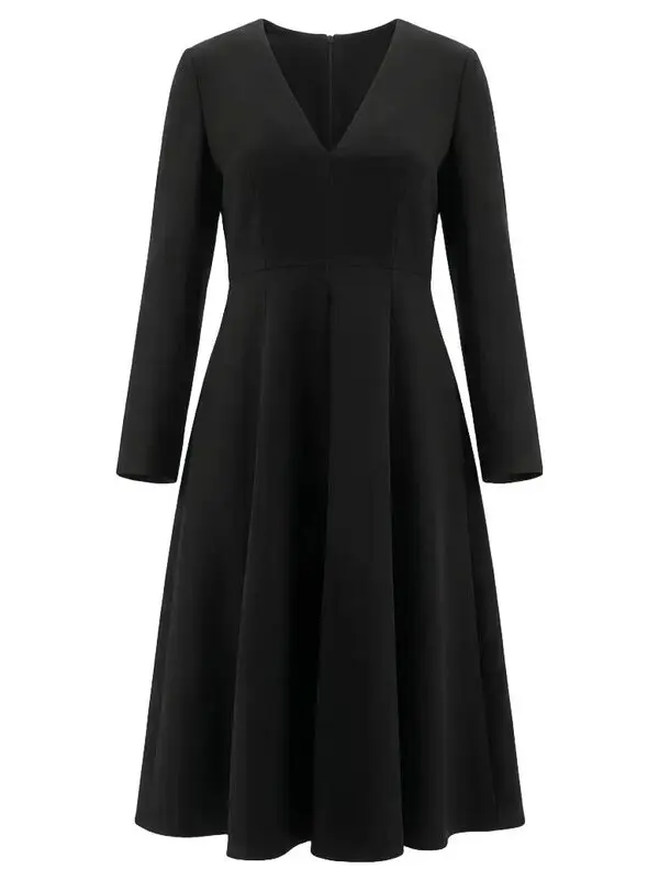 Valentino Garavani V-neck Long-sleeve Dress - Black