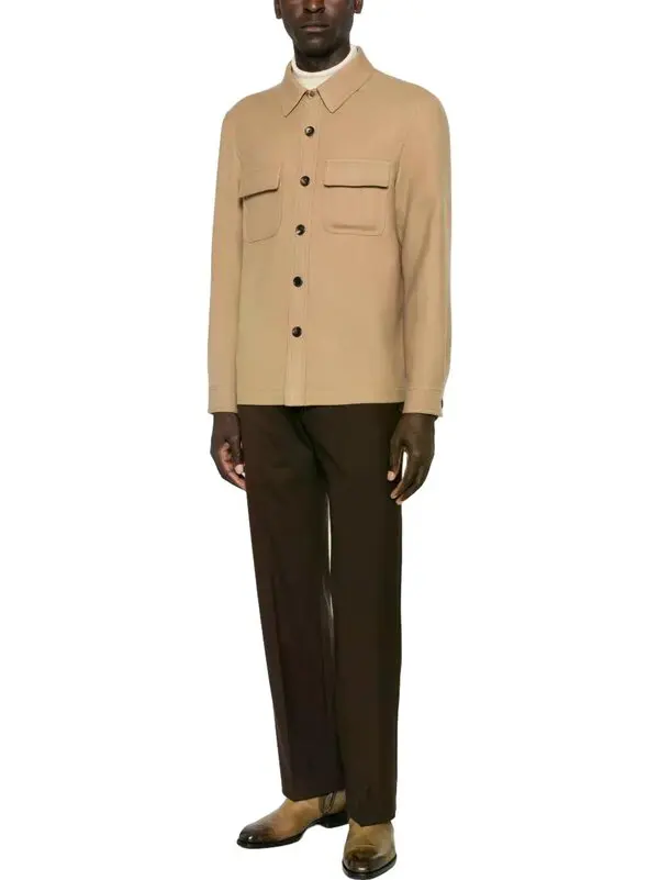 TOM FORD Button-up Chest-pocket Overshirt - Brown