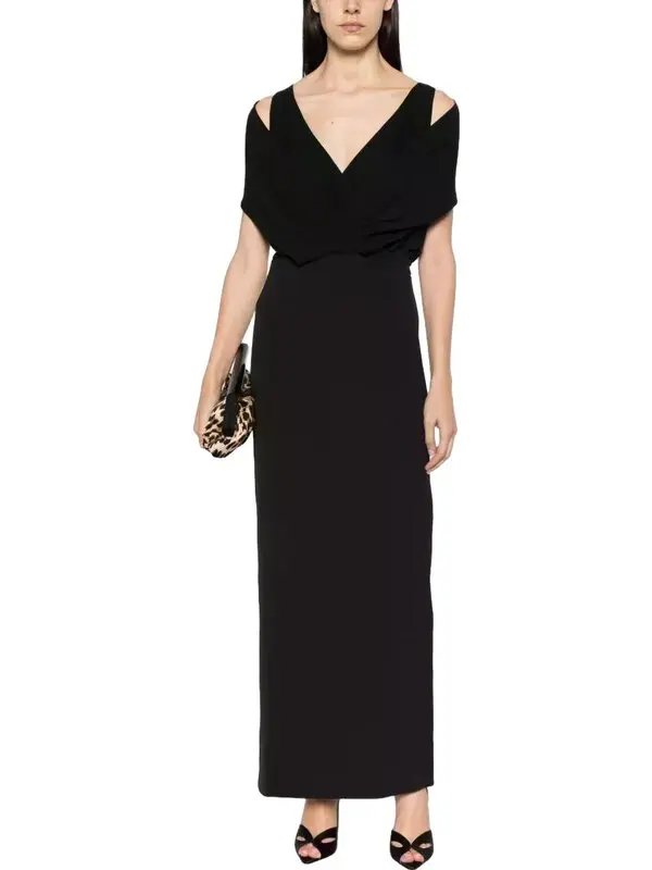 Patrizia Pepe V-neck Zip-fastening Maxi Dress - Black