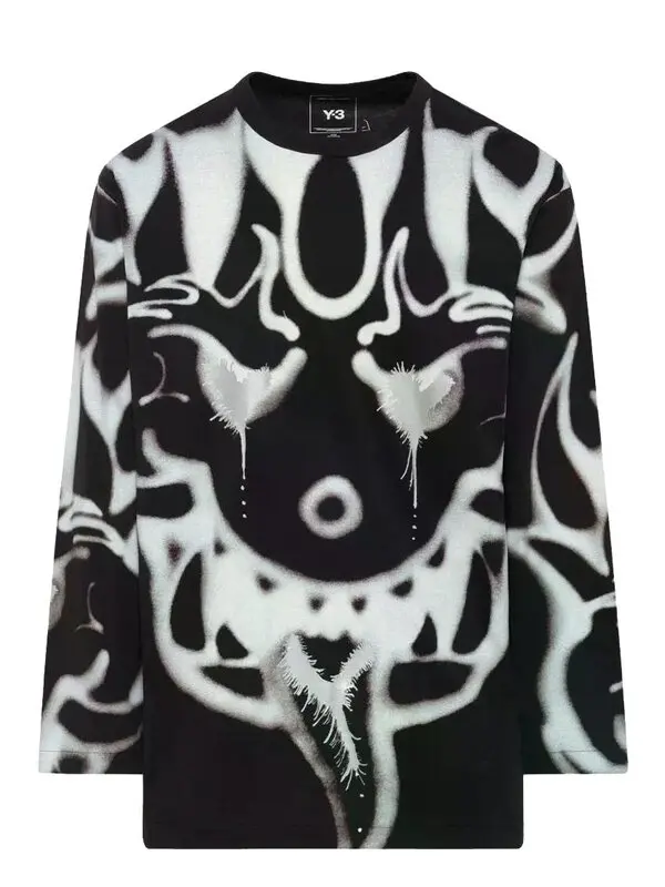 Y3 Chito Graphic Long-sleeve T-shirt - Black