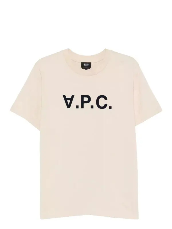 A.p.c. Logo Print Cotton T-shirt - Neutrals