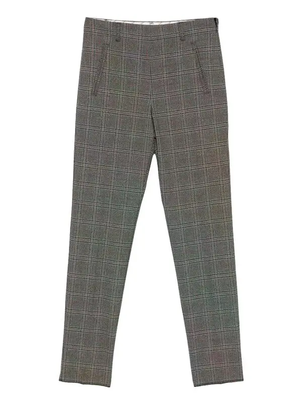 Marella Check-pattern Trousers - Grey