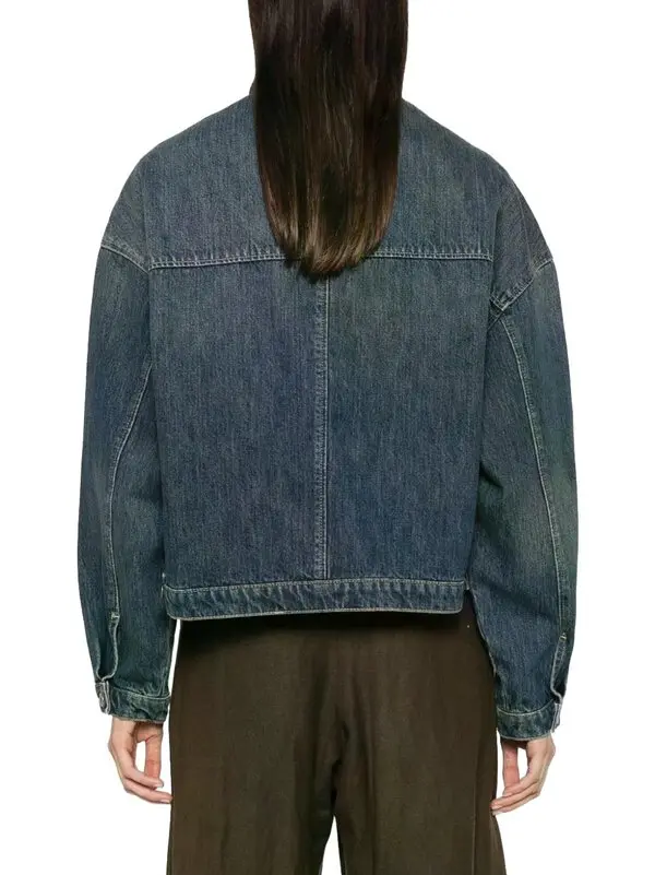Soeur Lys Belted Denim Jacket - Blue