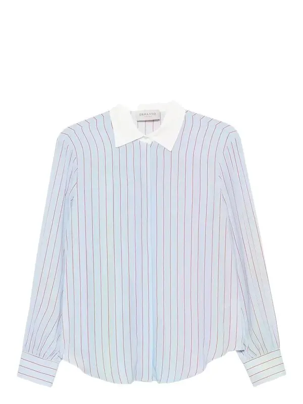 ERMANNO FIRENZE Vertical Stripe Long-sleeve Shirt - Blue