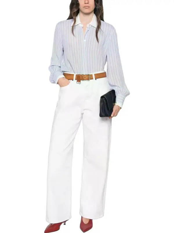 ERMANNO FIRENZE Vertical Stripe Long-sleeve Shirt - Blue