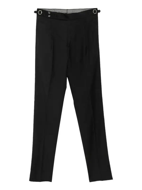 Tagliatore Tailored Buckle-detail Trousers - Black