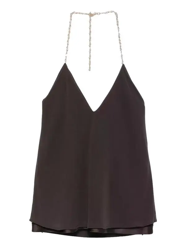 Sportmax Chain-strap V-neck Top - Brown