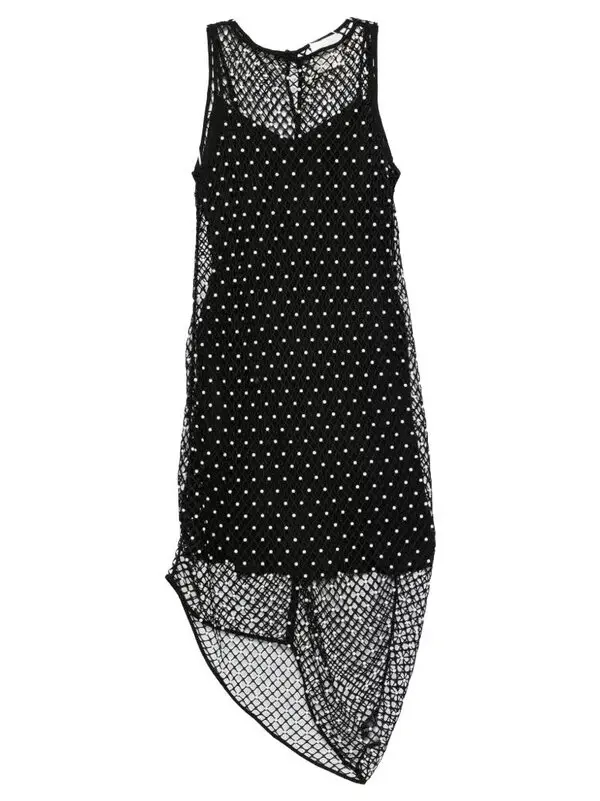 Paris Georgia Pearl Embellished Asymmetrical Midi Dress - Black