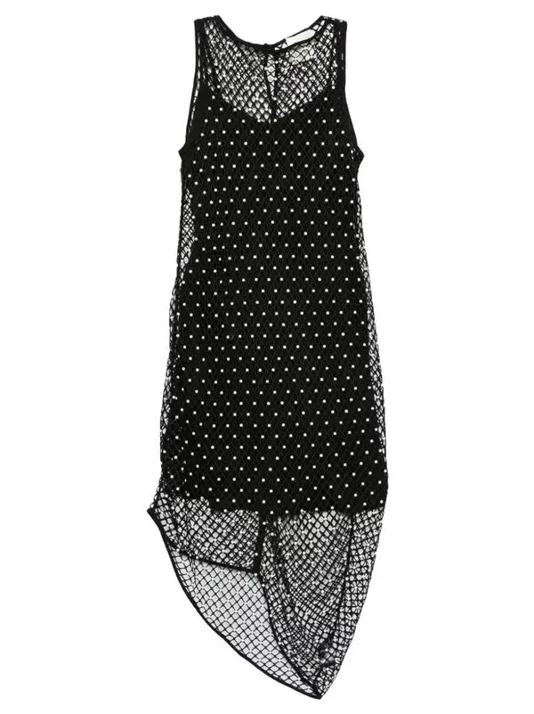 Paris Georgia Pearl Embellished Asymmetrical Midi Dress - Black