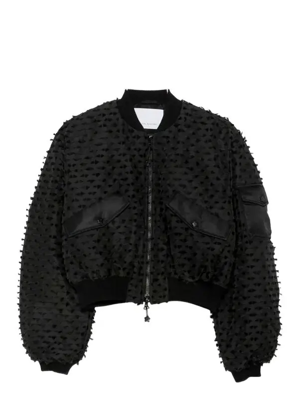 Cecilie Bahnsen Fil-coupé Zip-up Jacket - Black