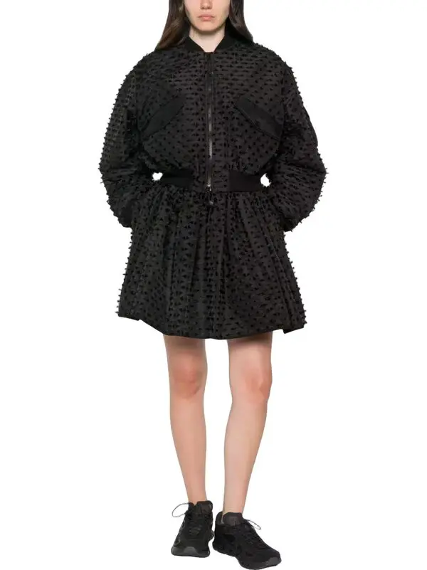 Cecilie Bahnsen Fil-coupé Zip-up Jacket - Black