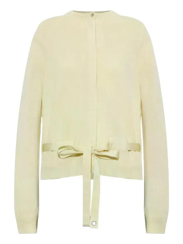 FERRAGAMO Belted Cashmere Cardigan - Yellow