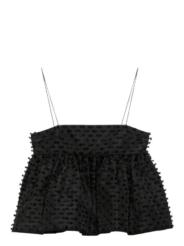 Cecilie Bahnsen Babette Fil-coupé Top - Black
