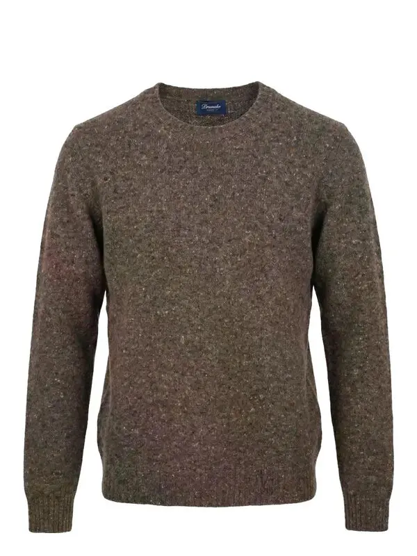 DRUMOHR Flecked Knit Wool Sweater - Brown