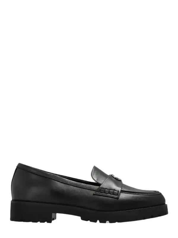 Michael Kors Logo-plaque Leather Ballet Flats - Black
