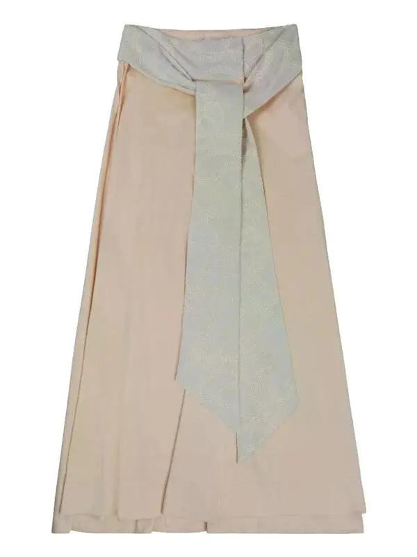OSCAR THE COLLECTION Wrap-around Maxi Skirt - Neutrals