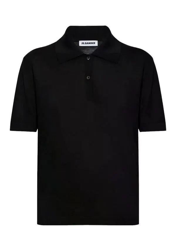 JIL SANDER Knitted Polo Shirt - Black
