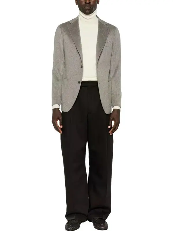 Tagliatore Notched-lapel Single-breasted Blazer - Grey