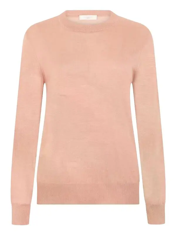 SLOWEAR Fine Knit Crew Neck Sweater - Pink