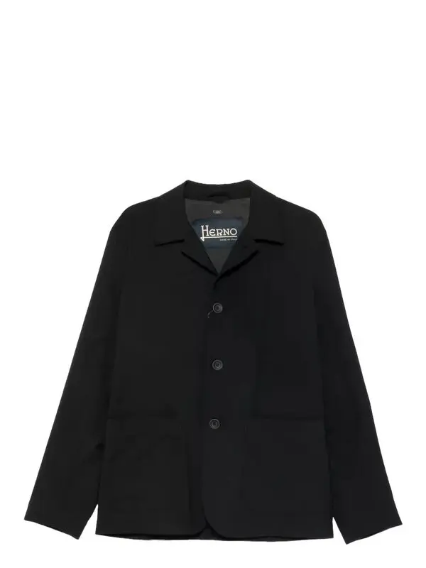 Herno Button-fastening Patch-pocket Overshirt - Black