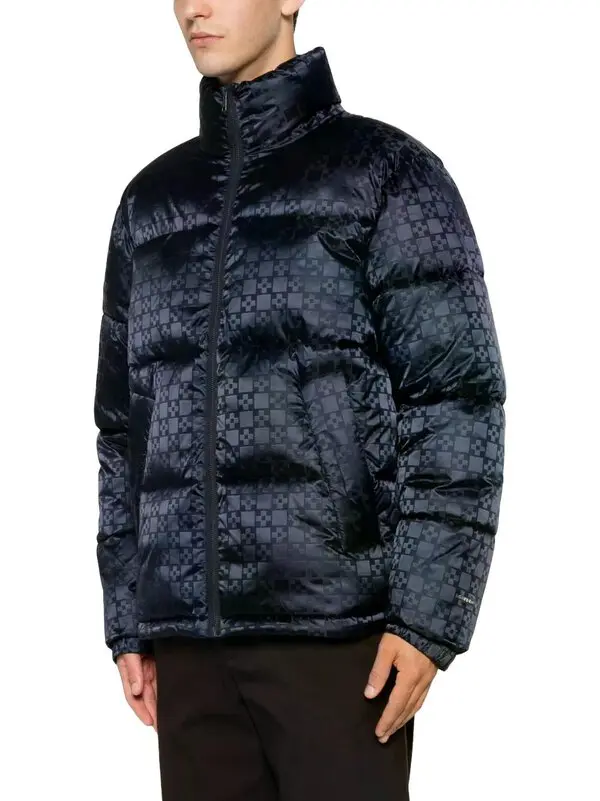 Sandro Geometric Pattern Padded Jacket - Blue