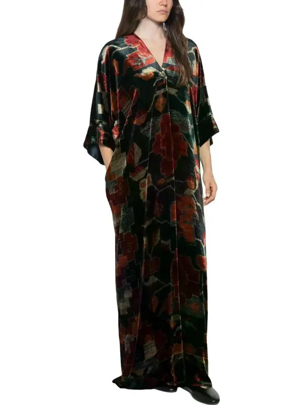 PIERRE-LOUIS MASCIA Velvet Maxi Dress - Blue