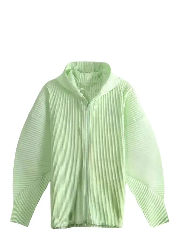 Issey Miyake Pleated Hooded Jacket - Green