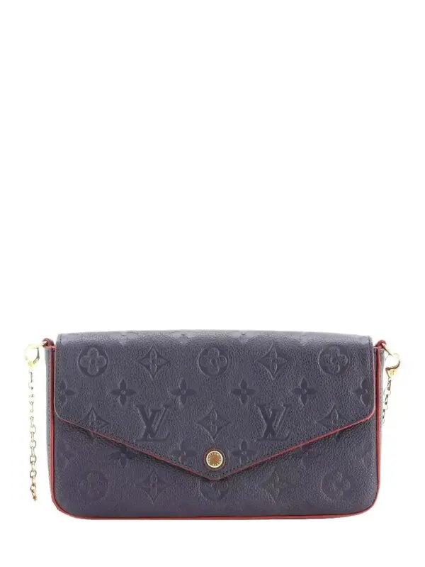 LOUIS VUITTON Felicie Pochette Monogram Empreinte Leather Crossbody Bag - Blue