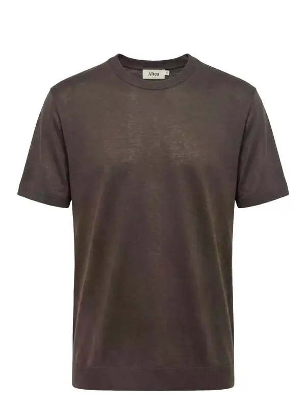 Altea Crew-neck Linen T-shirt - Brown