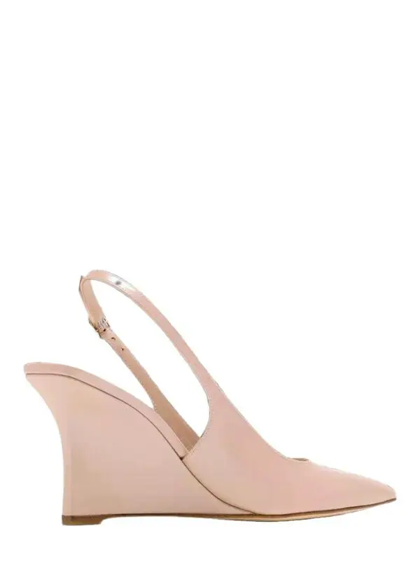 STUART WEITZMAN Patent-leather Wedge Slingbacks - Neutrals