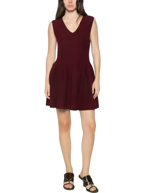 LISA YANG V-neck Mini Dress - Red